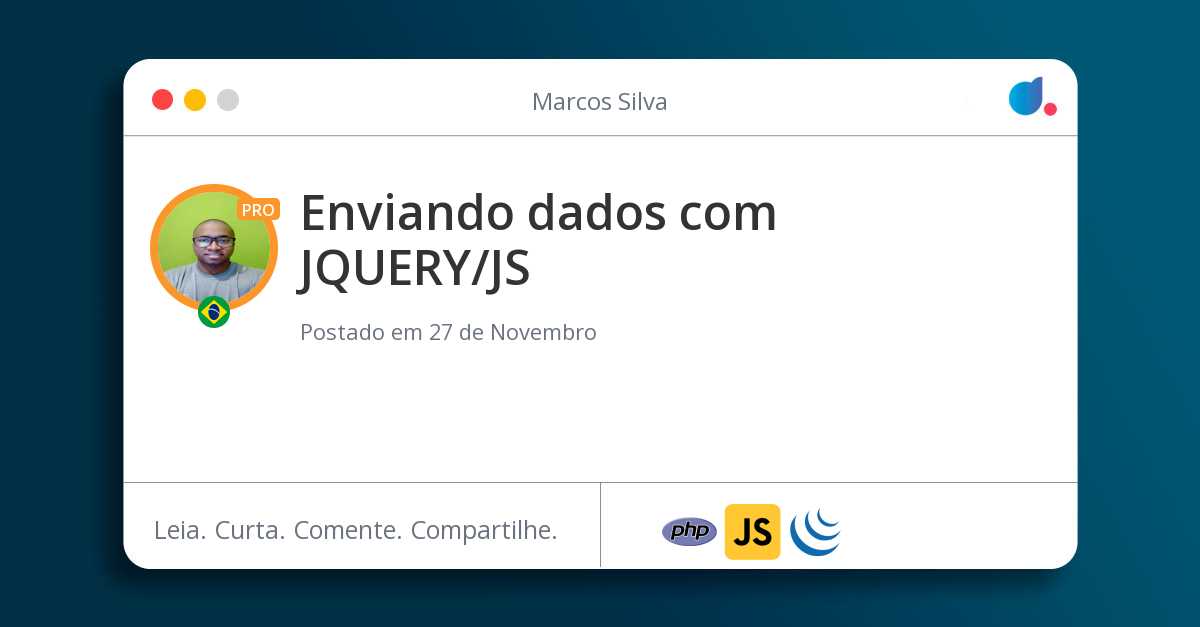 Enviando dados com JQUERY/JS