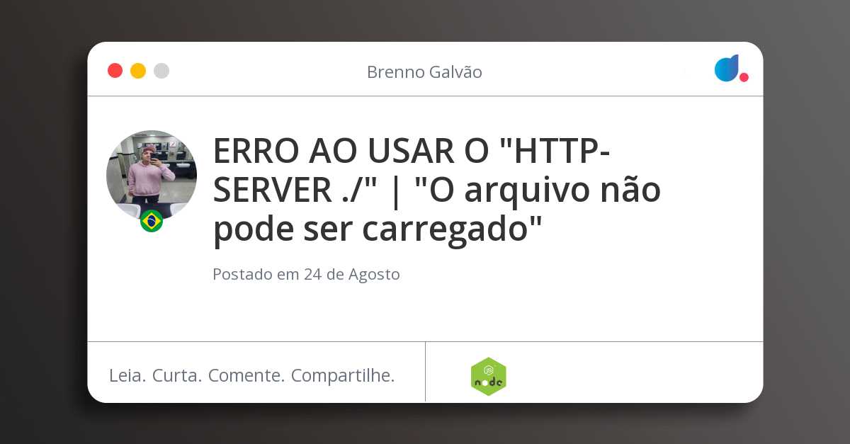 ERRO AO USAR O "HTTP-SERVER ./" | "O arquivo não pode ser carregado"