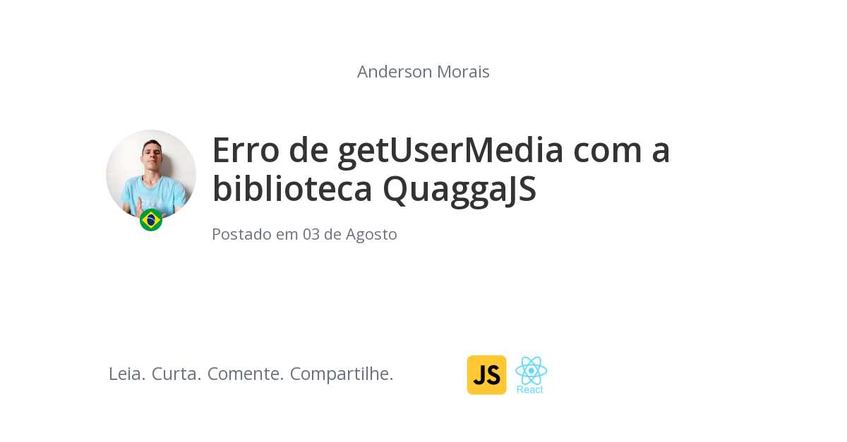 Erro de getUserMedia com a biblioteca QuaggaJS