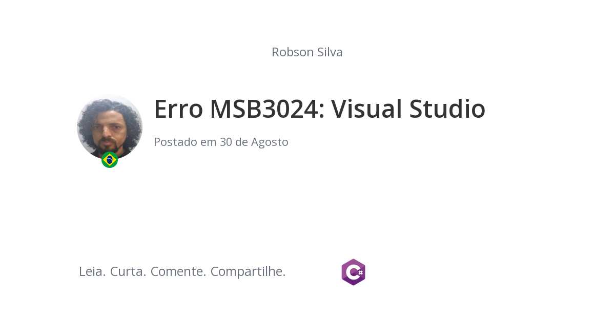 Erro MSB3024: Visual Studio