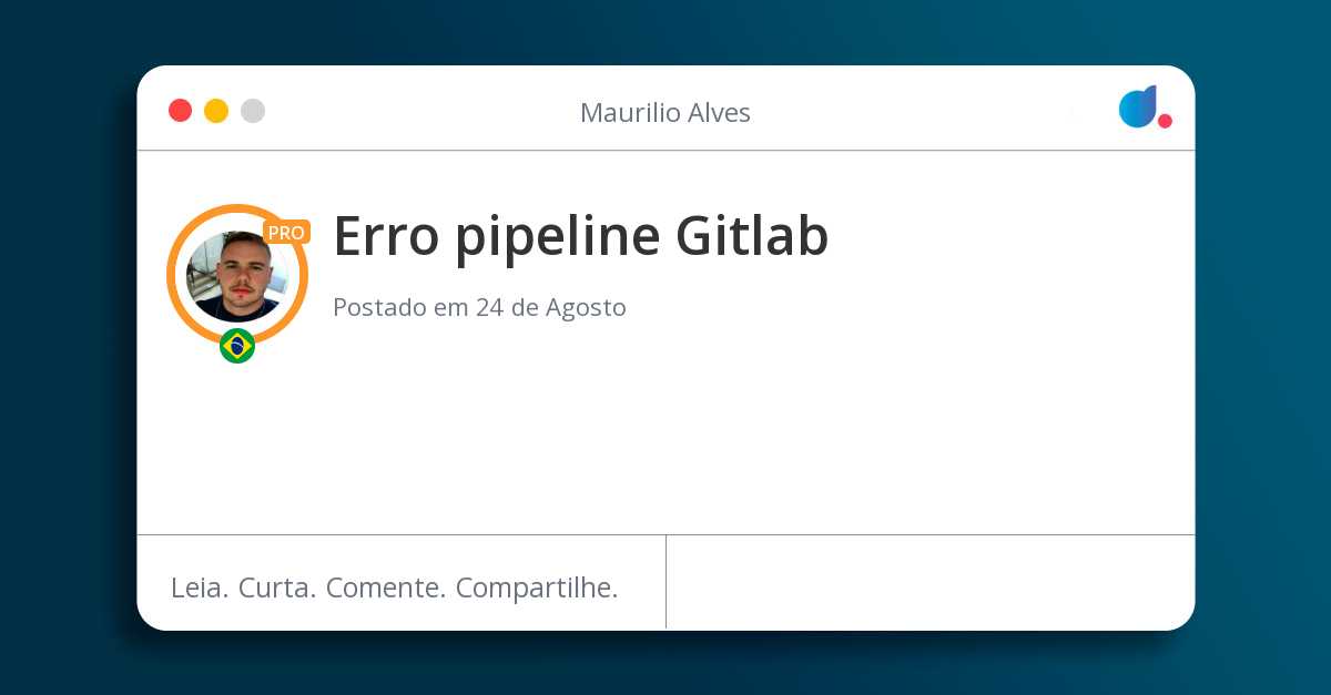 Erro pipeline Gitlab