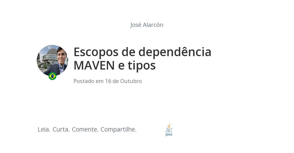 Escopos de dependência MAVEN e tipos