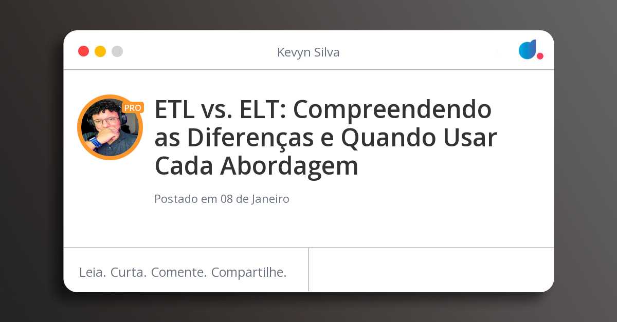 ETL vs. ELT: Compreendendo as Diferenças e Quando Usar Cada Abordagem ETL vs. ELT: Compreendendo as Diferenças e Quando Usar Cada Abordagem