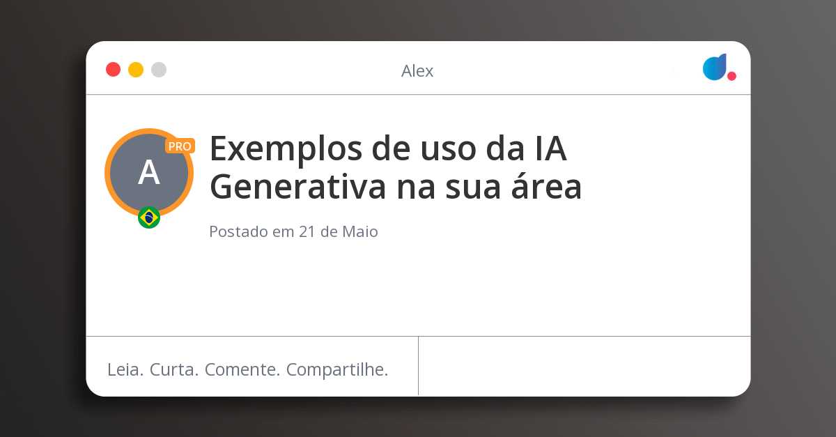 Exemplos de uso da IA Generativa na sua área