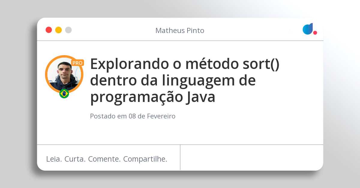 Explorando a função sort() dentro da linguagem de programação Java
