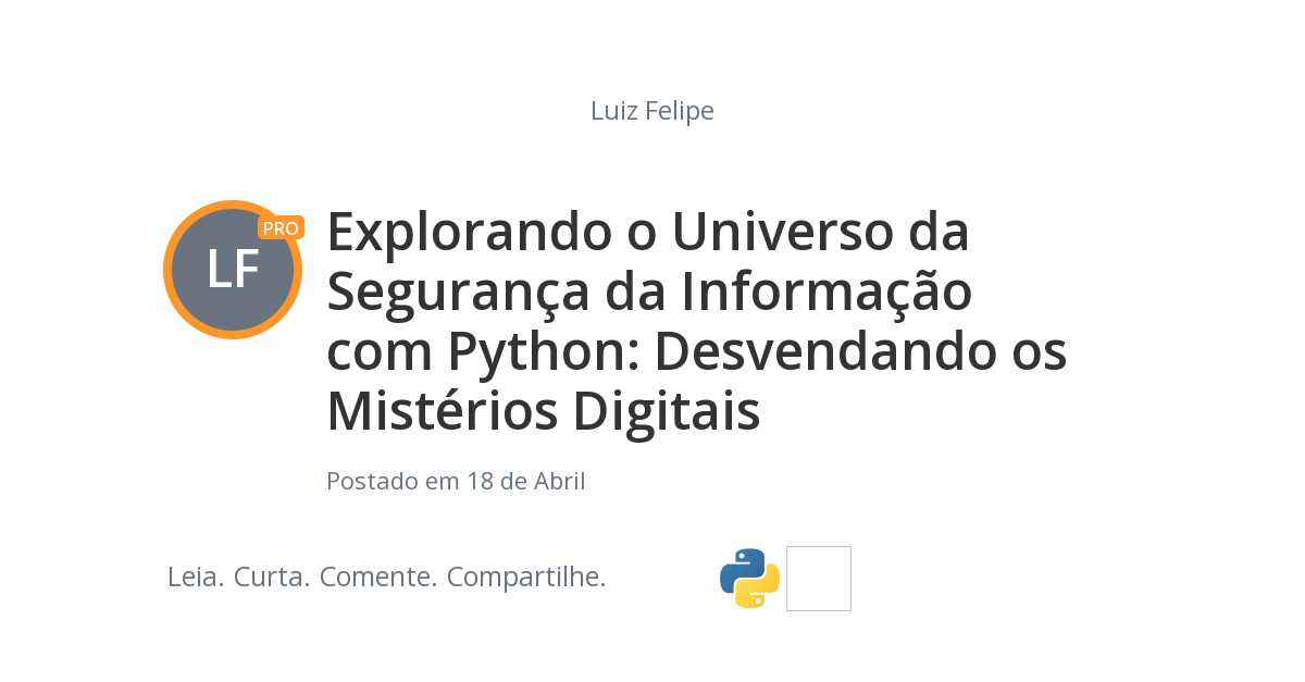 Explorando o Universo da Segurança da Informação com Python ...
