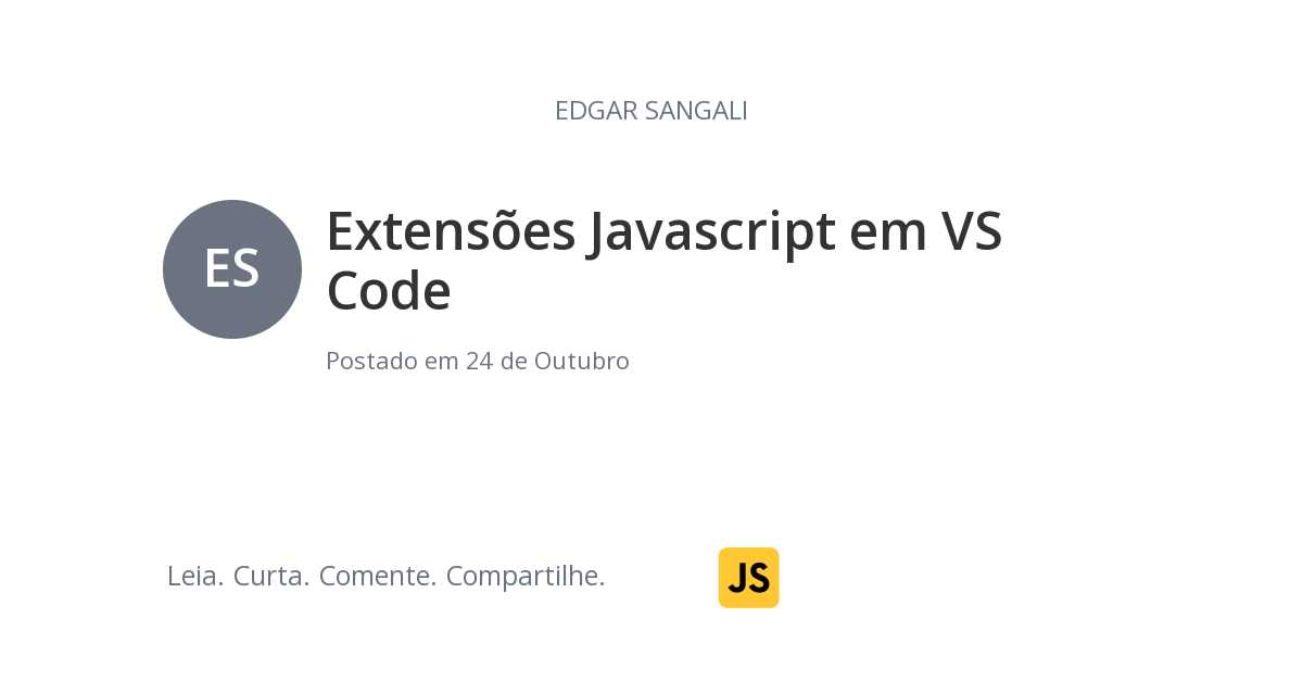 Extensões Javascript em VS Code
