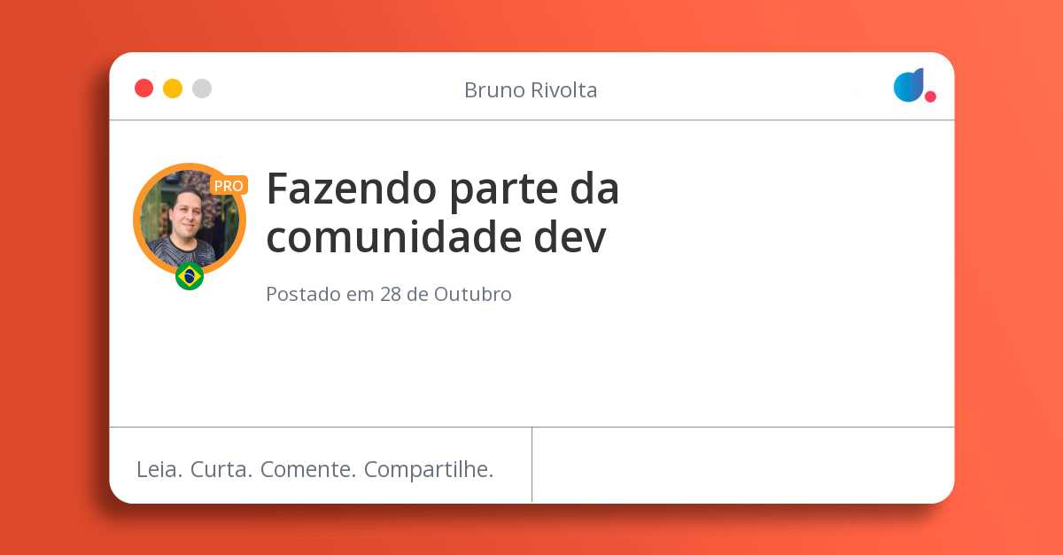 Fazendo parte da comunidade dev