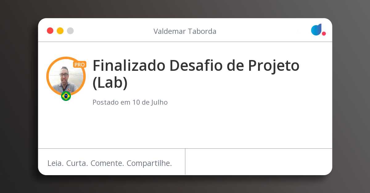Finalizado Desafio de Projeto (Lab)