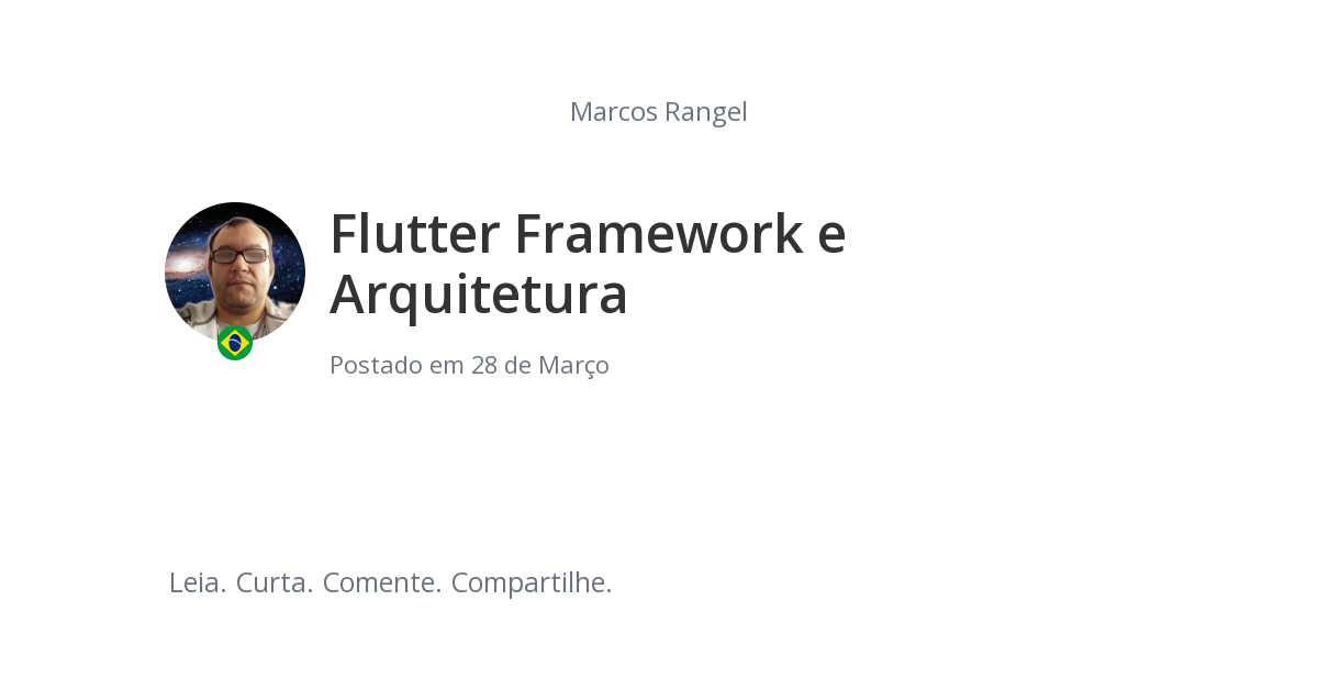 Flutter Framework e Arquitetura