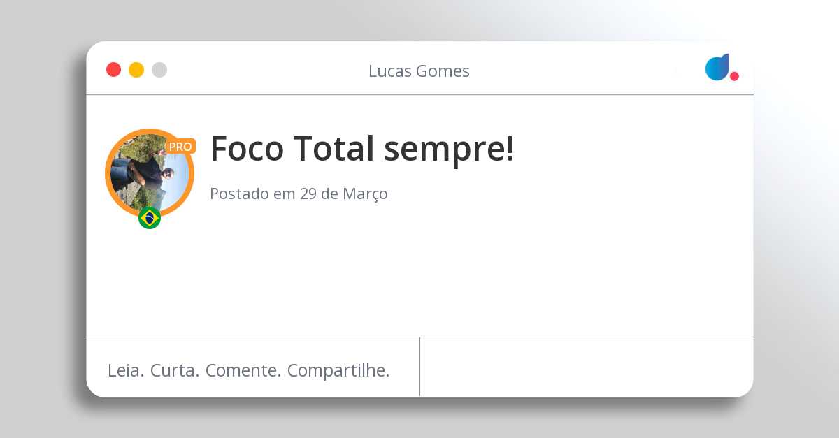 Foco Total sempre!