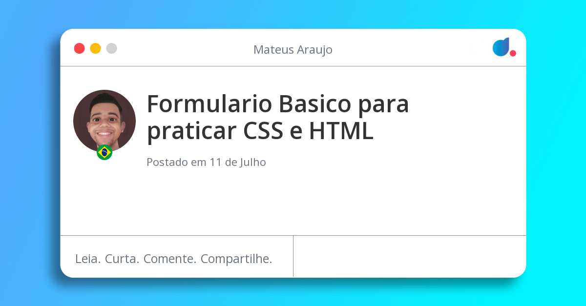 Formulario Basico Para Praticar Css E Html