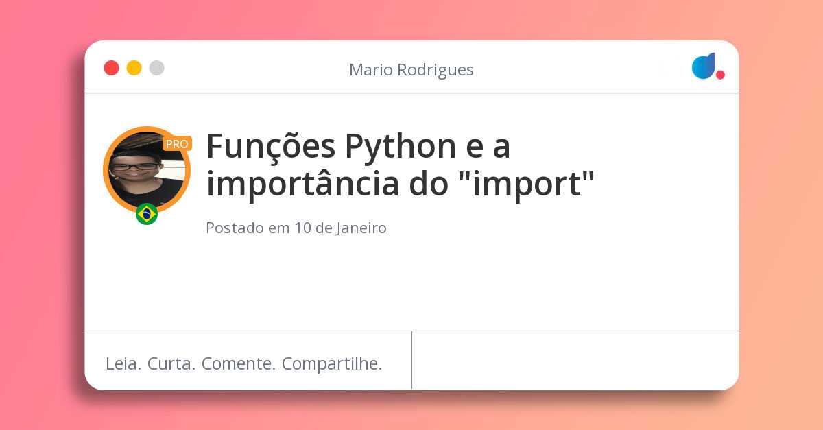 Funções Python e a importância do "import"