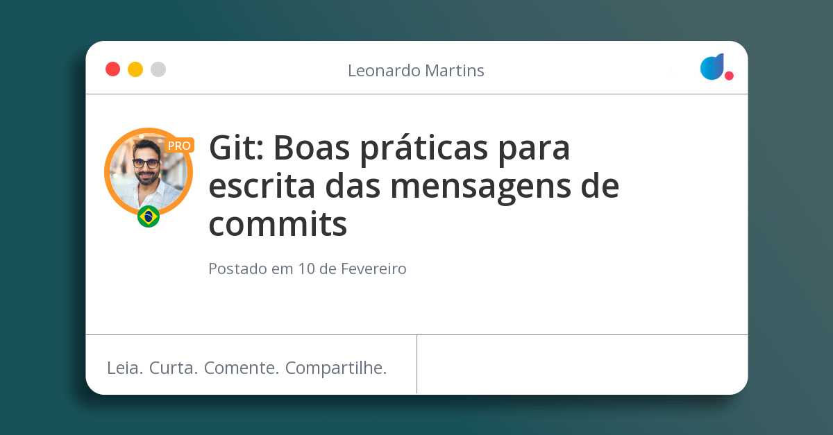 Git: Boas práticas para escrita das mensagens de commits
