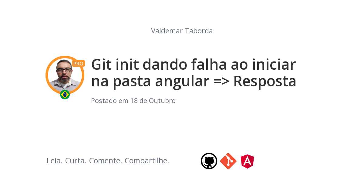 Git init dando falha ao iniciar na pasta angular => Resposta