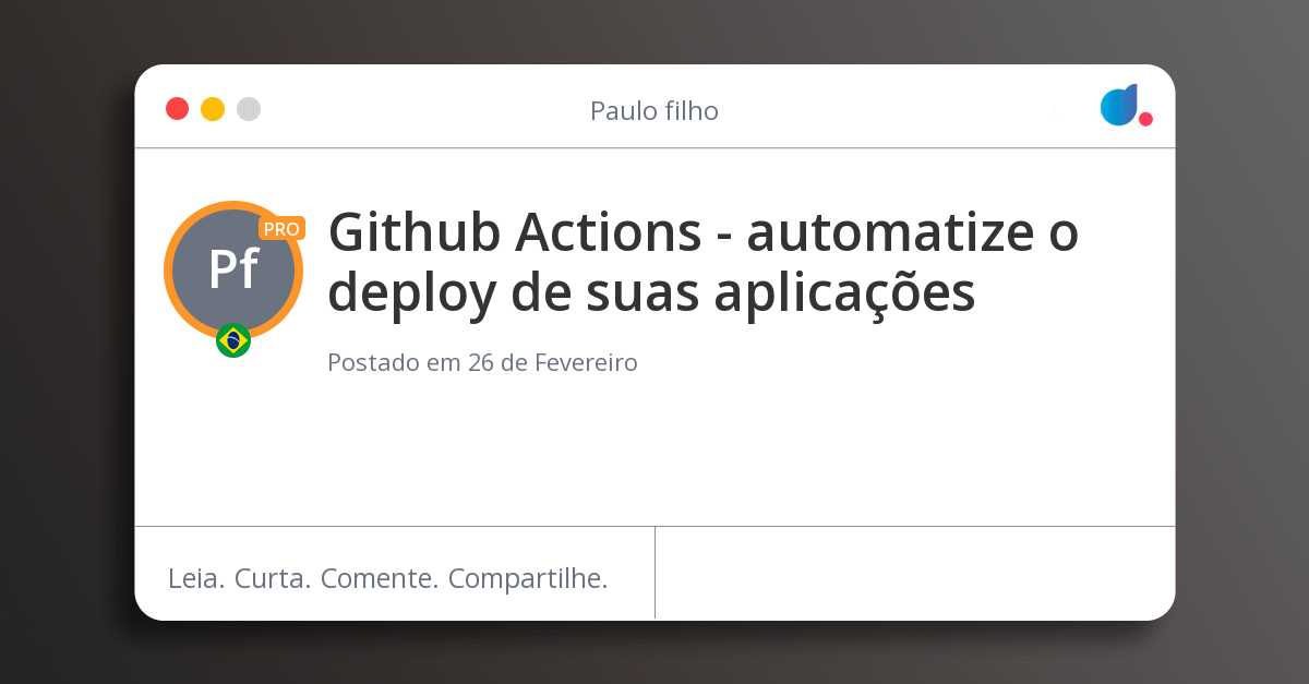 Github Actions Automatize O Deploy De Suas Aplicações