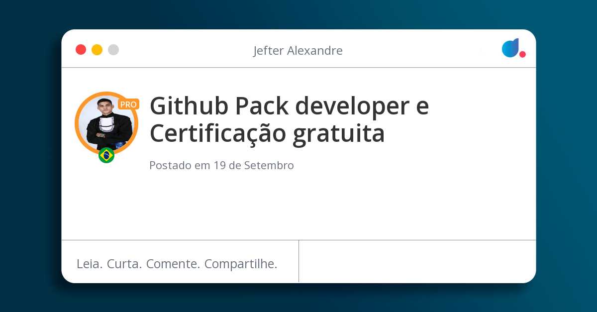 Github Pack developer e Certificação gratuita