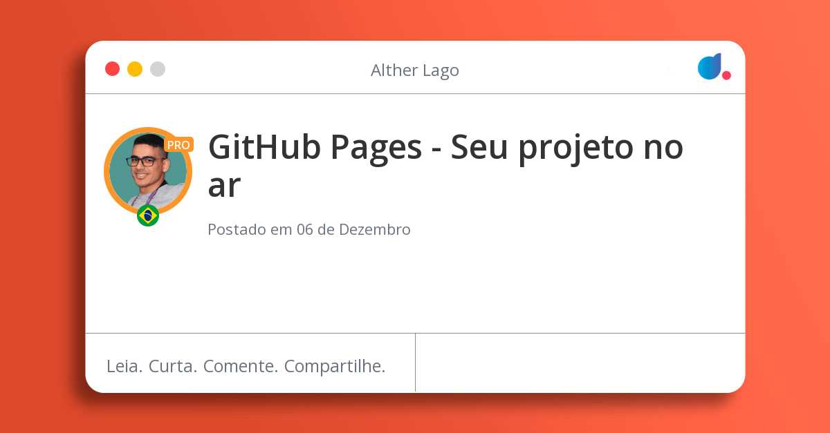 GitHub Pages - Seu projeto no ar