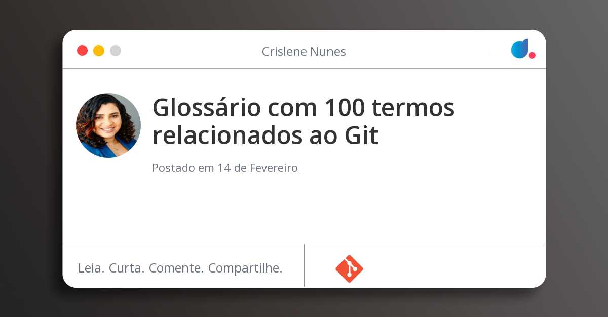 Glossário com 100 termos relacionados ao Git