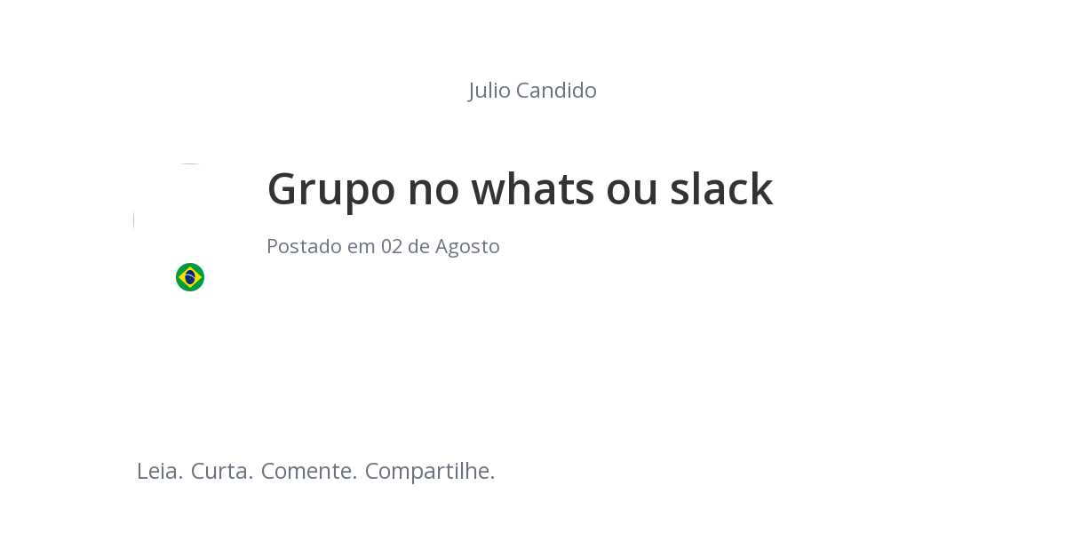 Grupo no whats ou slack