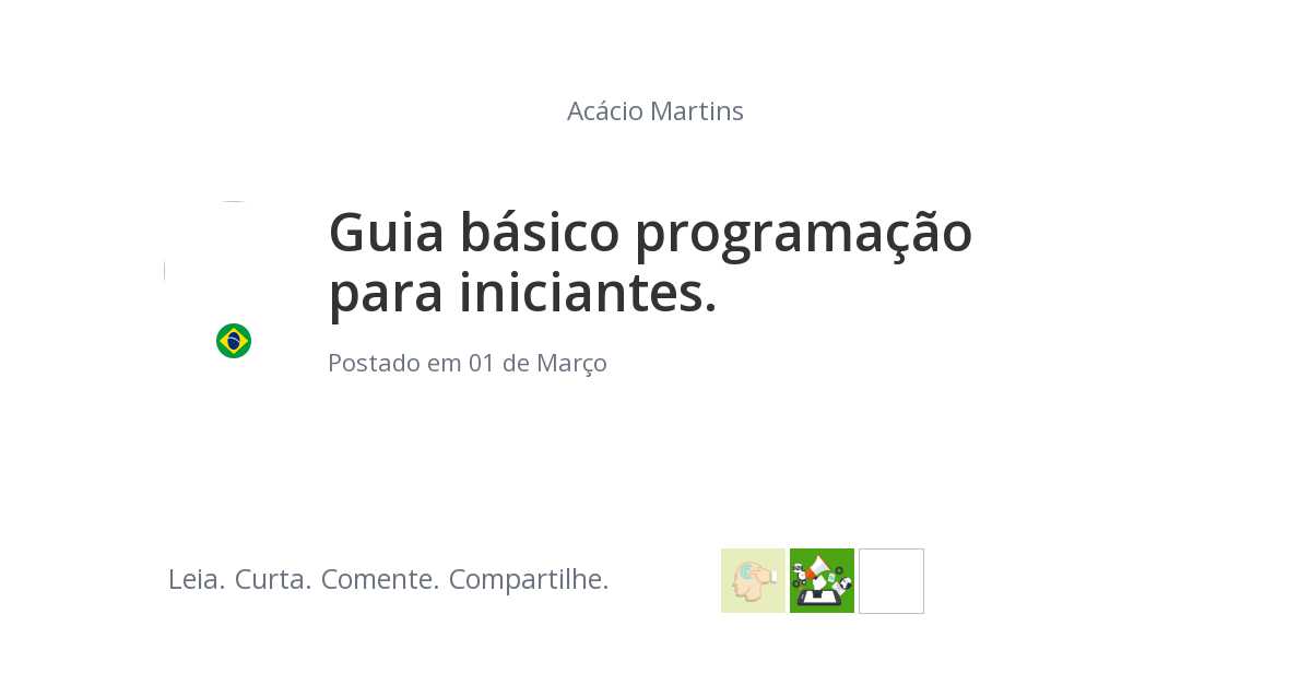Guia básico programação para iniciantes.