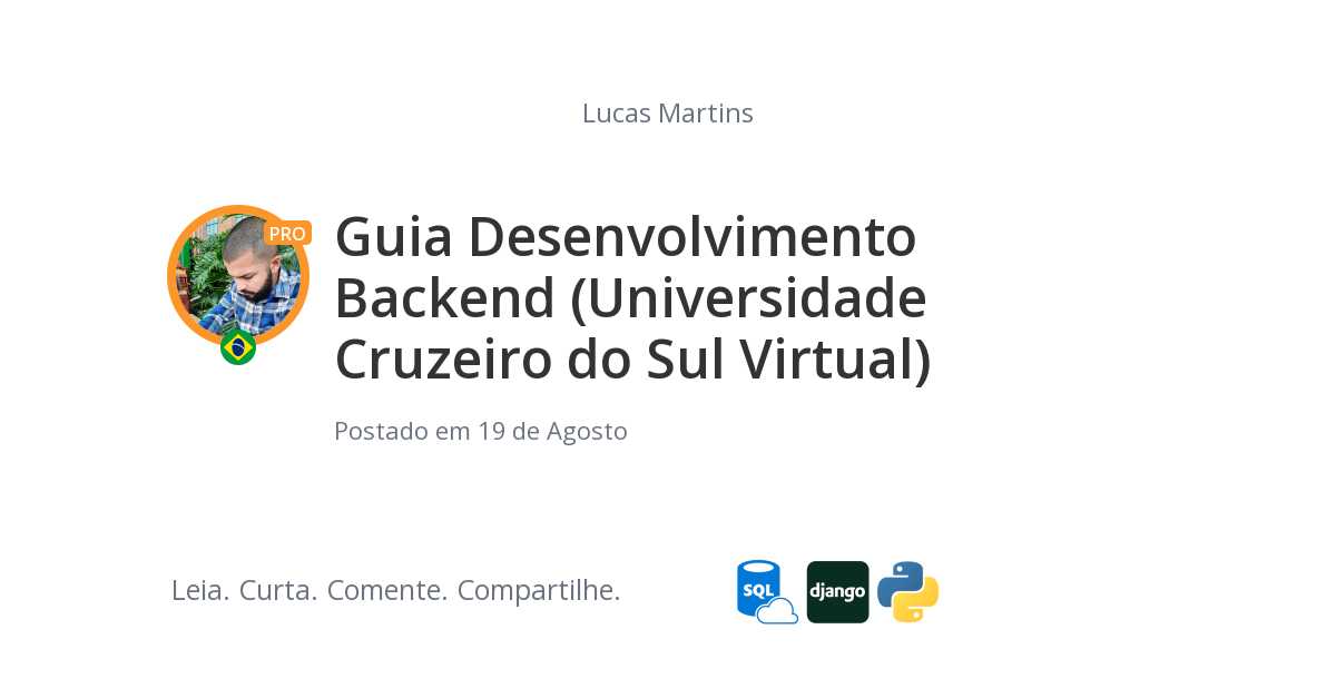 Guia Desenvolvimento Backend (Universidade Cruzeiro do Sul Virtual)
