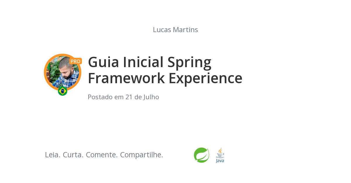 Guia Inicial Spring Framework Experience