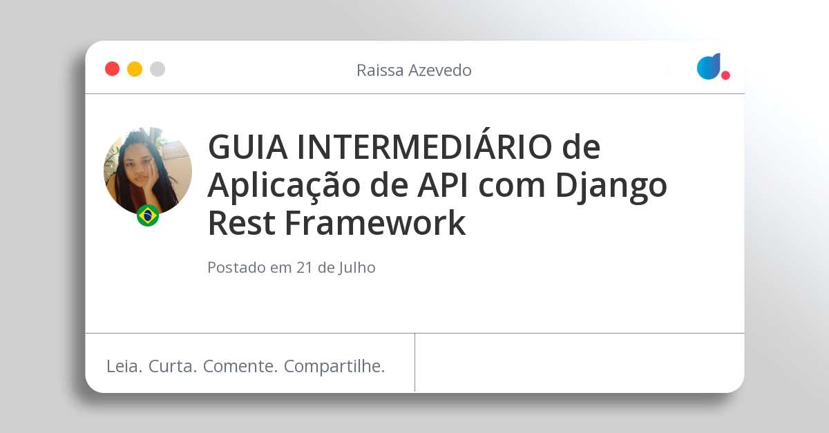 GUIA INTERMEDIÁRIO de Aplicação de API com Django Rest Framework ...
