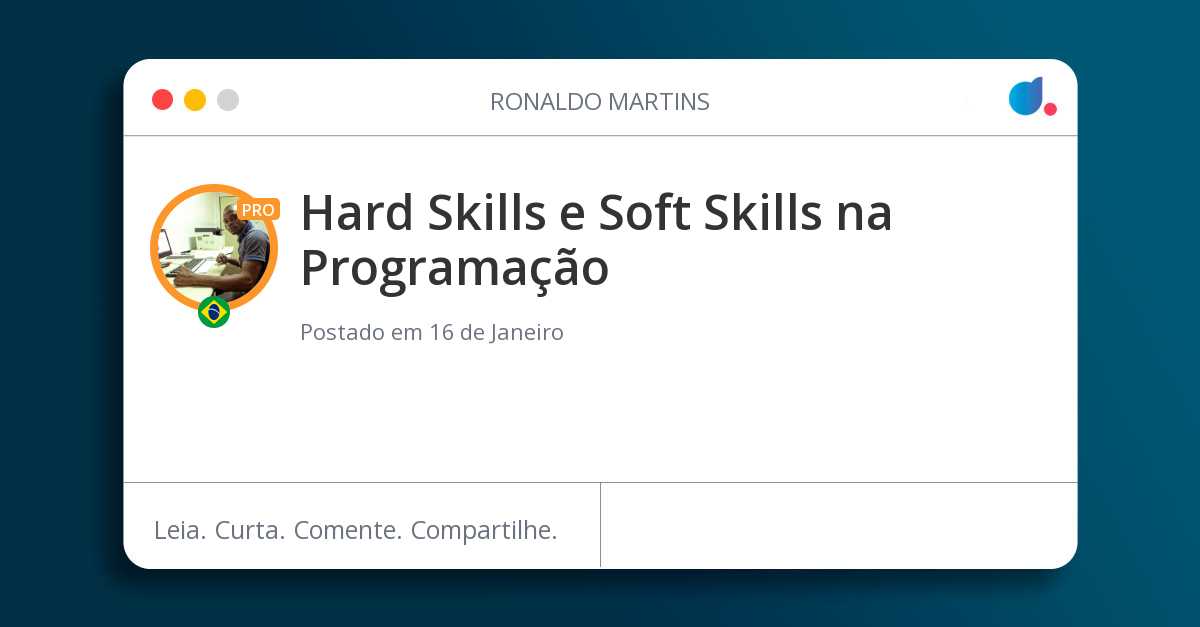 Hard Skills e Soft Skills na Programação | RONALDO MARTINS | HTML ...