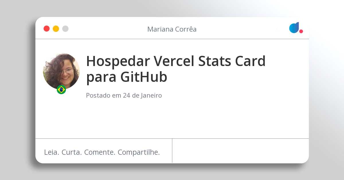 Hospedar Vercel Stats Card Para Github