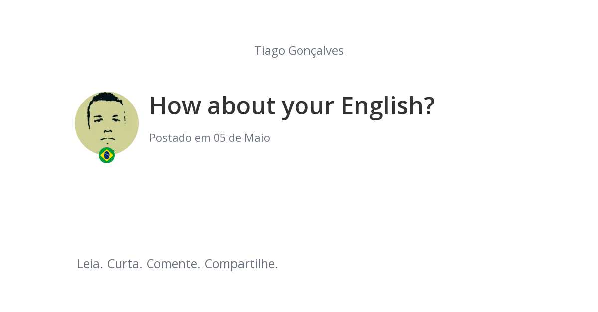 How about your English?