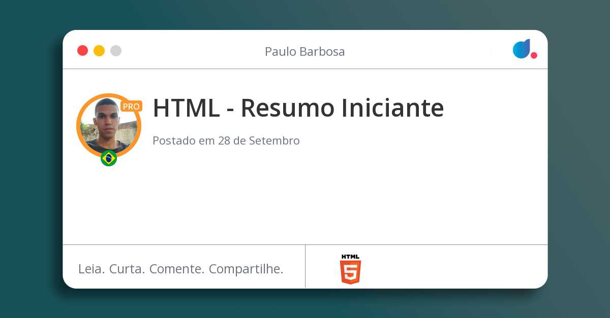 HTML - Resumo Iniciante