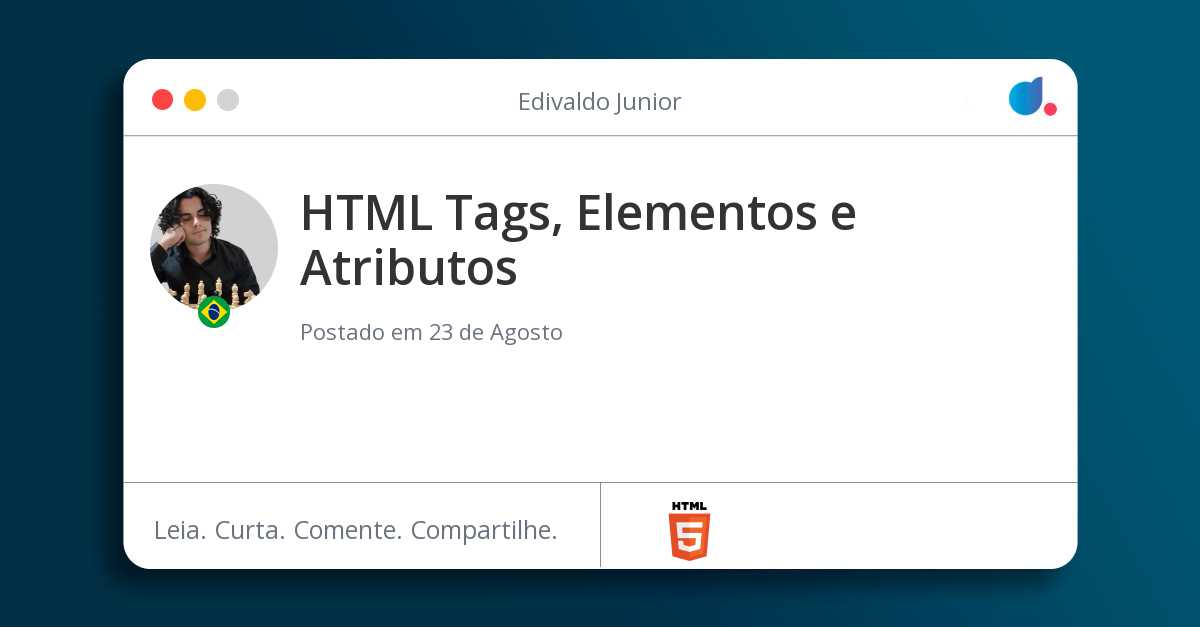 HTML Tags, Elementos e Atributos