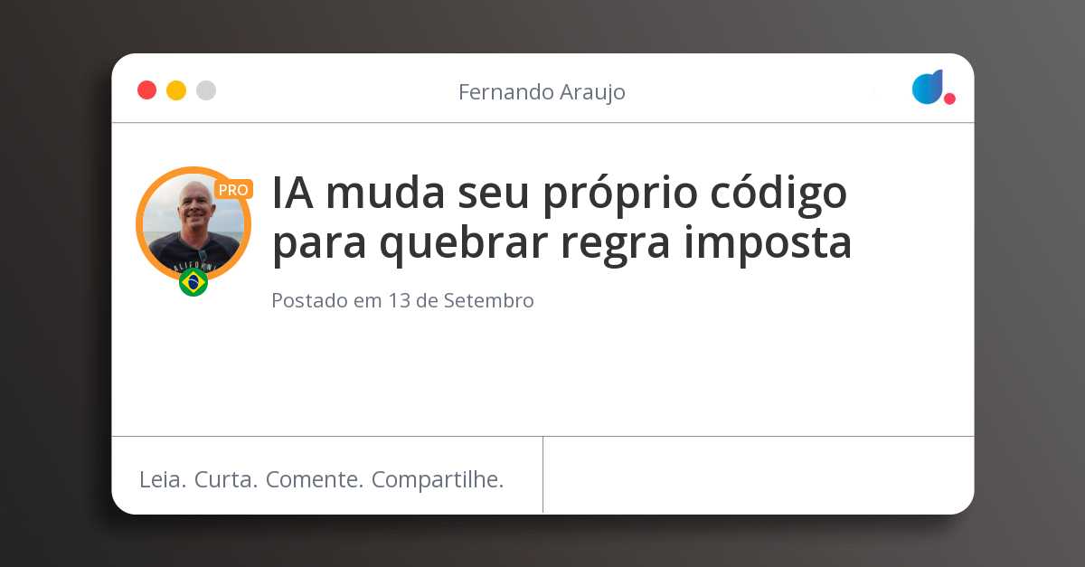 IA muda seu próprio código para quebrar regra imposta