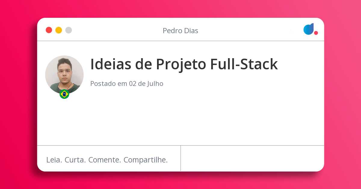Ideias de Projeto Full-Stack