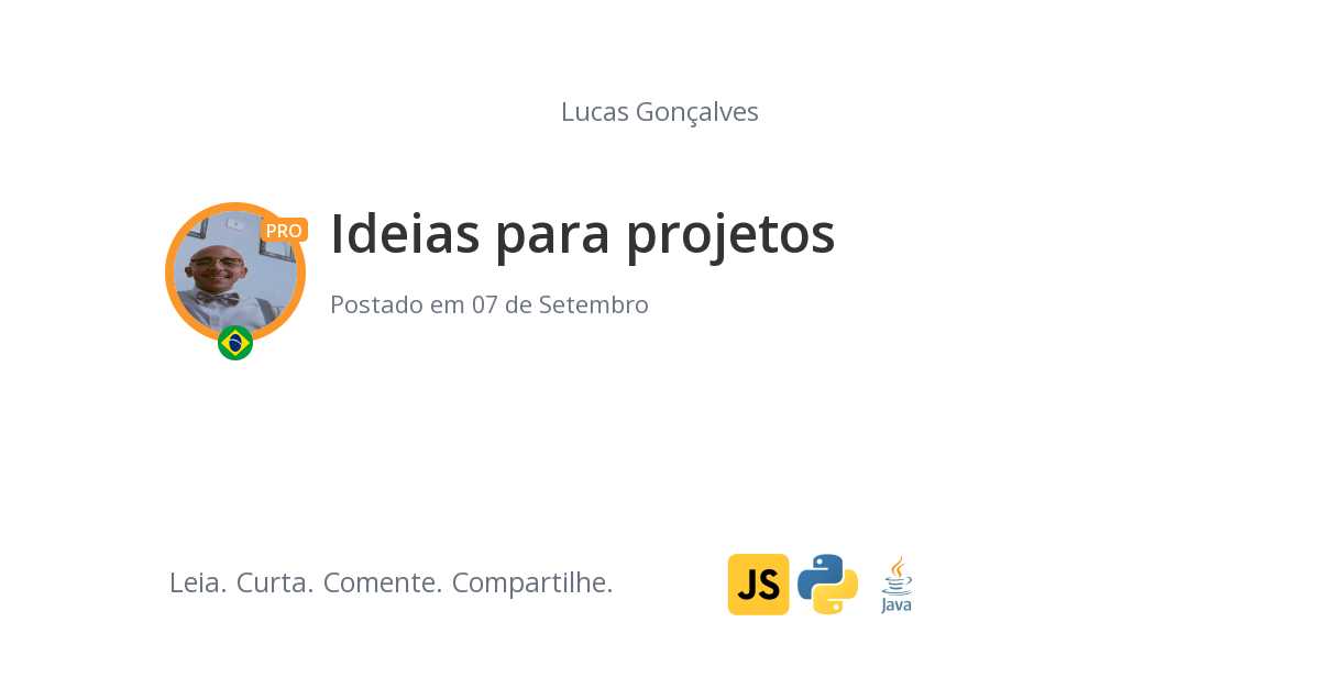 Ideias para projetos