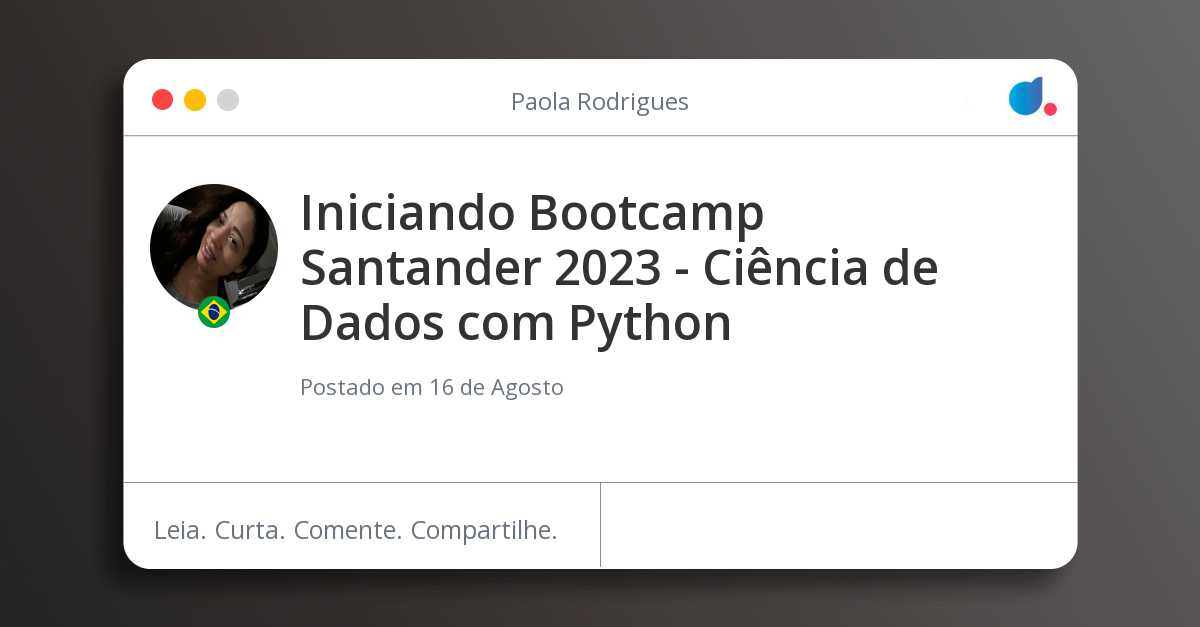 Iniciando Bootcamp Santander 2023 - Ciência de Dados com Python