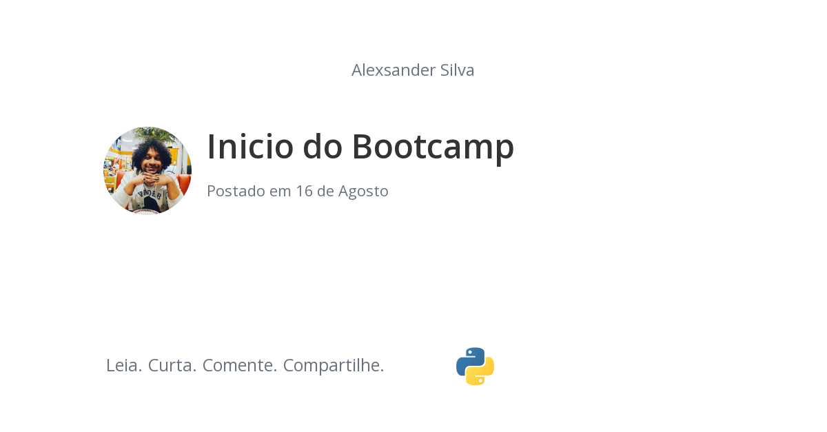 Inicio do Bootcamp