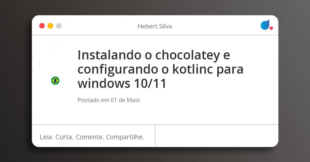 Instalando o chocolatey e configurando o kotlinc para windows 10/11 Instalando o chocolatey e configurando o kotlinc para windows 10/11