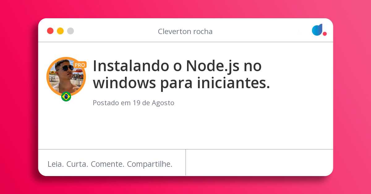 Instalando o Node.js no Windows para iniciantes.