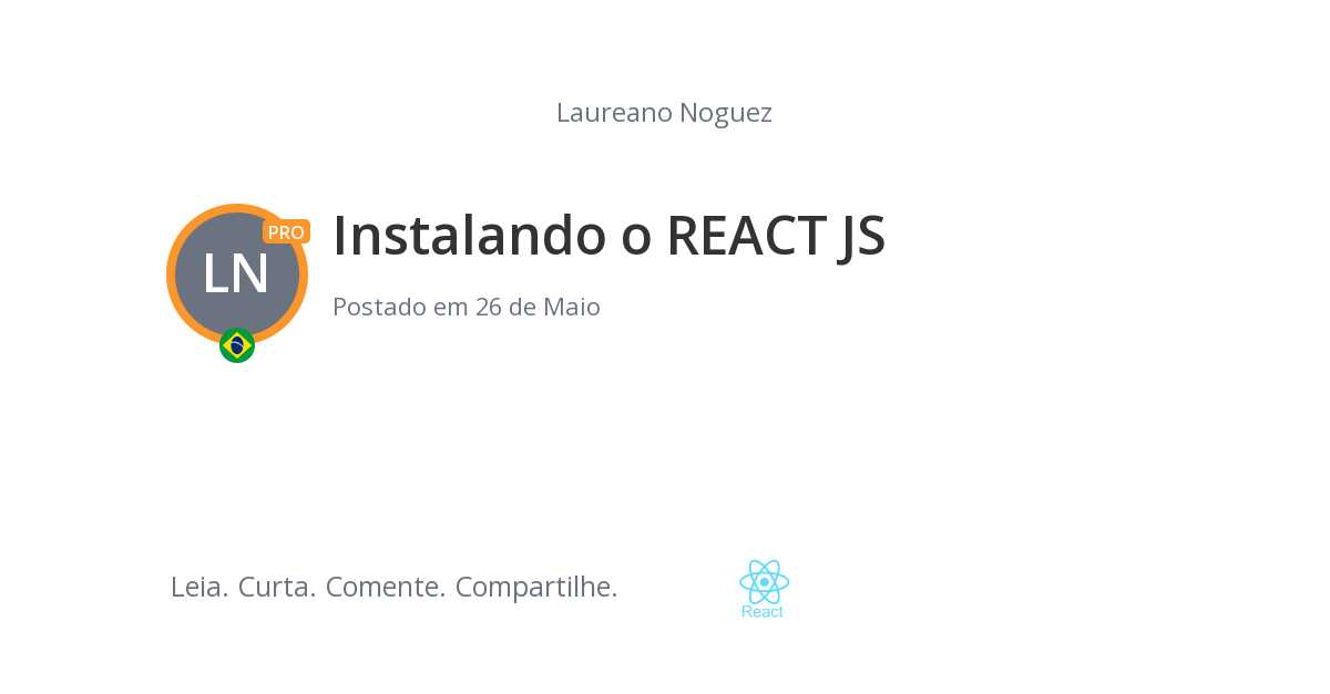 Instalando o REACT JS