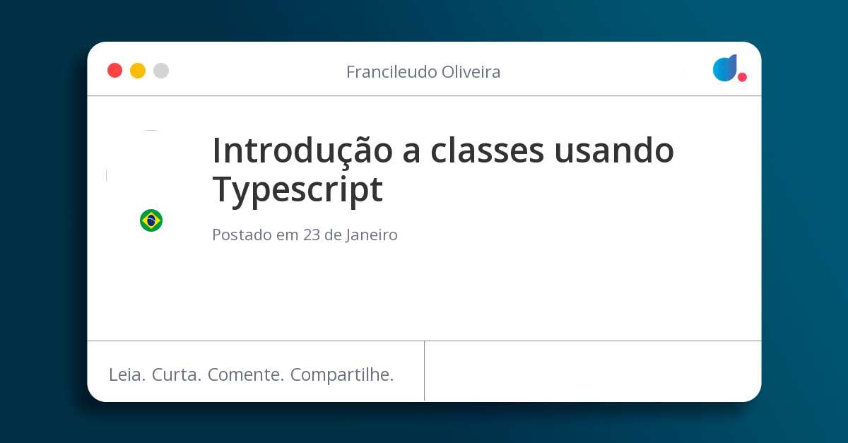 Introdução a classes usando Typescript Introdução a classes usando Typescript