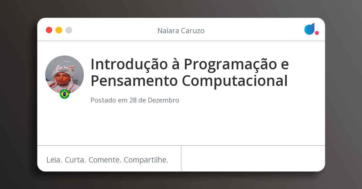 Introdução à Programação e Pensamento Computacional