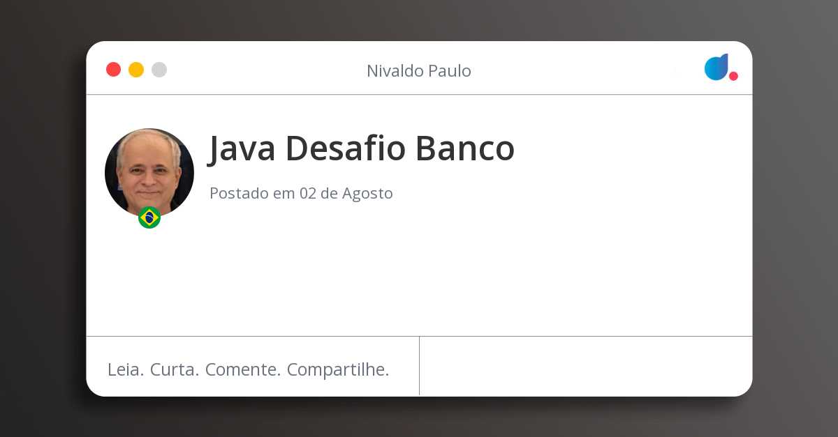Java Desafio Banco