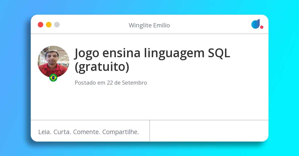 Jogo para aprender linguagem SQL (gratuito)