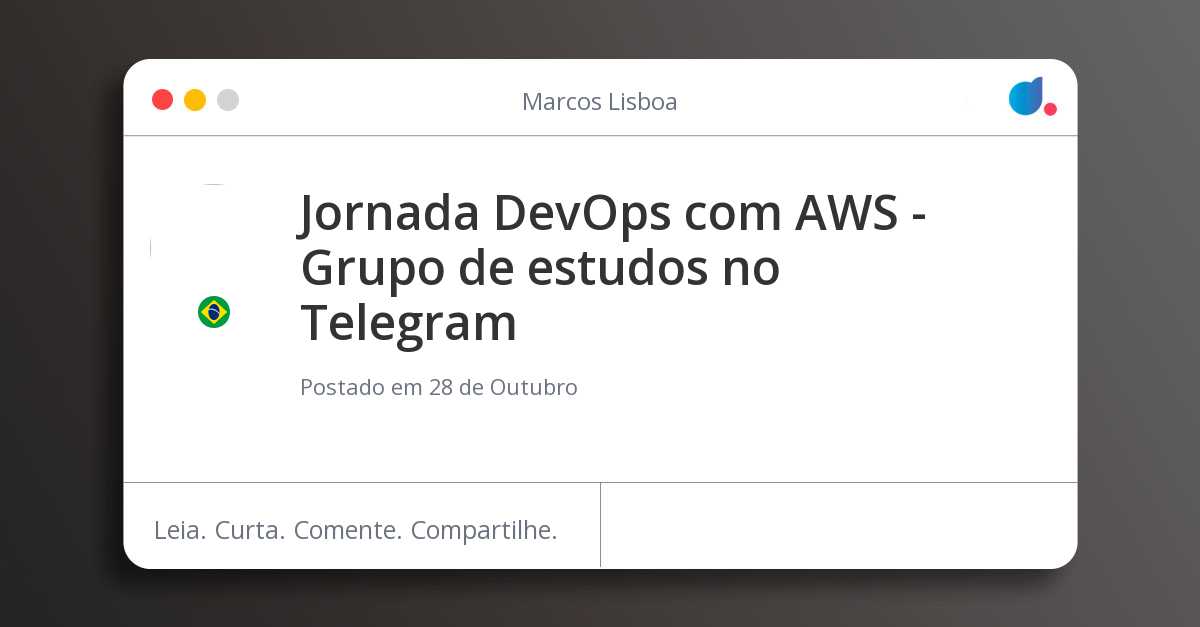 Jornada DevOps com AWS - Grupo de estudos no Telegram