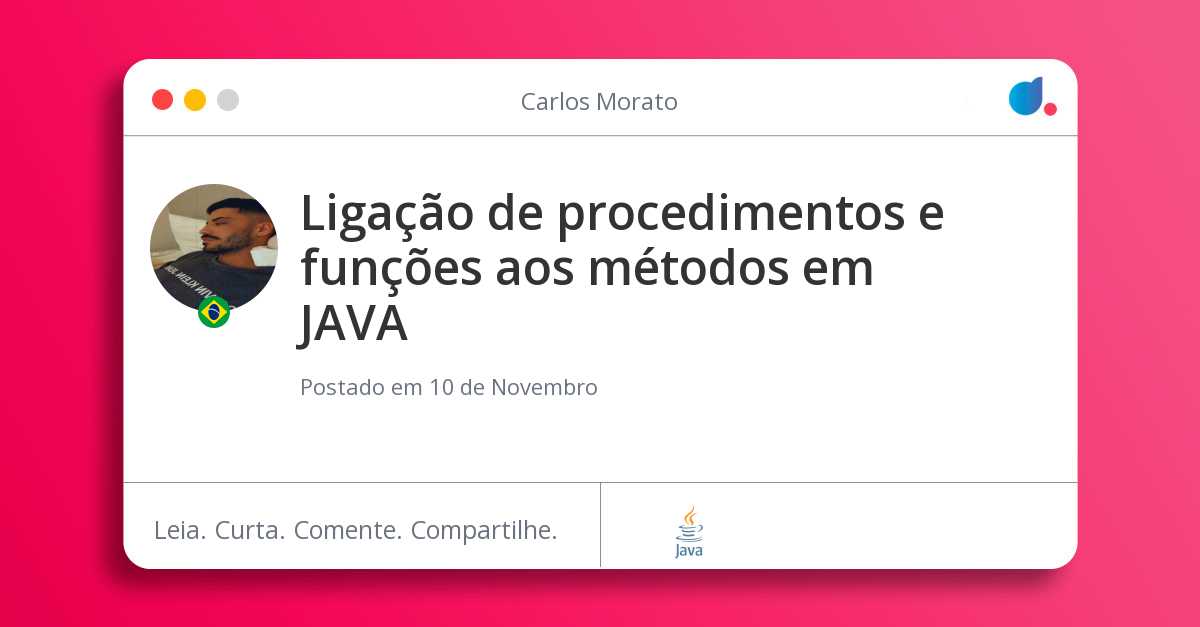 Comparando procedimentos e funções aos métodos em JAVA