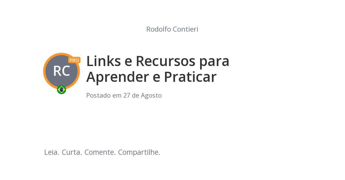 Links e Recursos para Aprender e Praticar