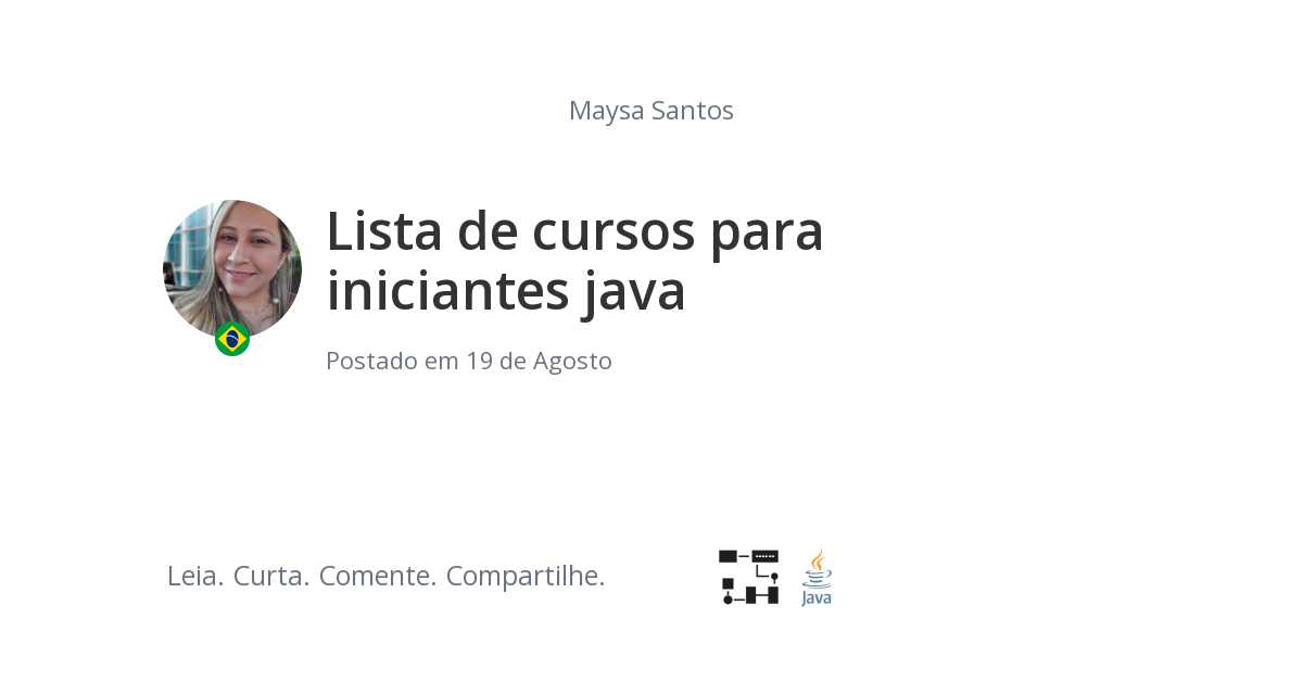 Lista de cursos para iniciantes java