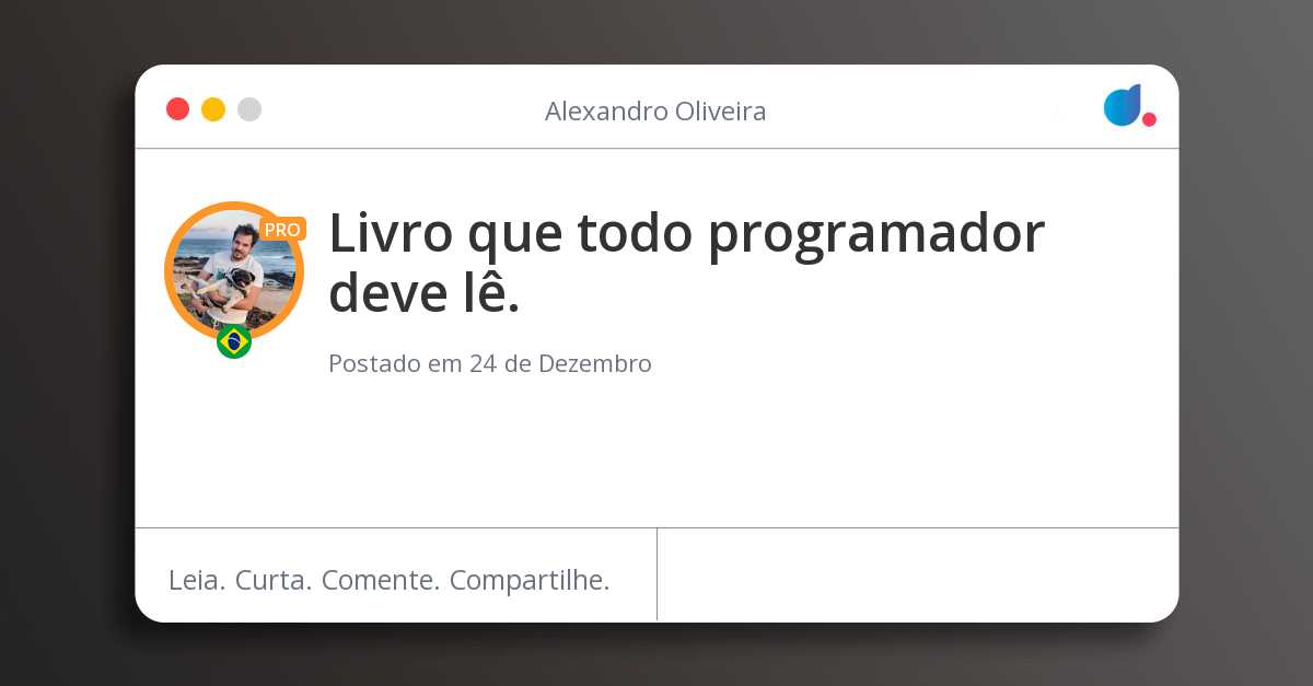 Livro que todo programador deve ler.